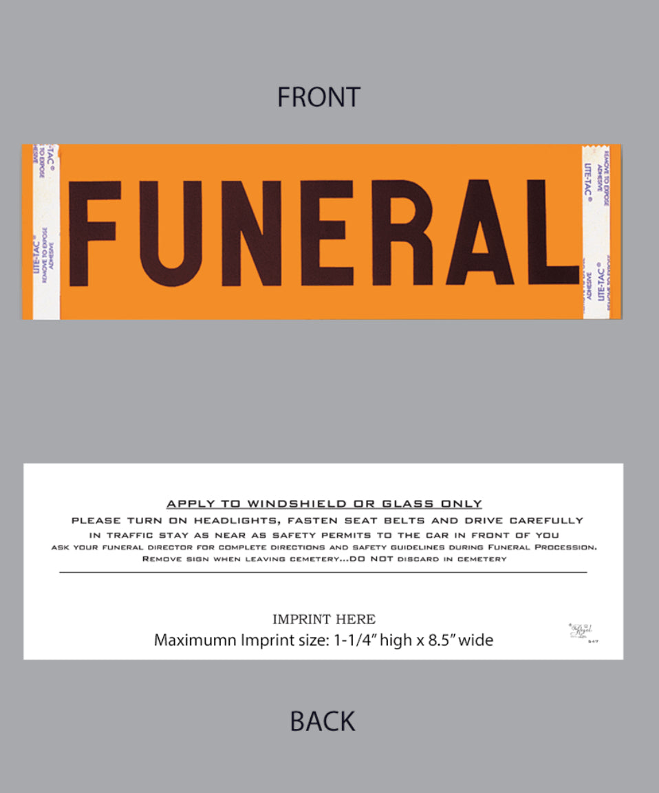 Windshield Procession Sticker – Empire Funeral Supply