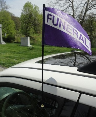 Black Window Staff & Flag Combo – Empire Funeral Supply