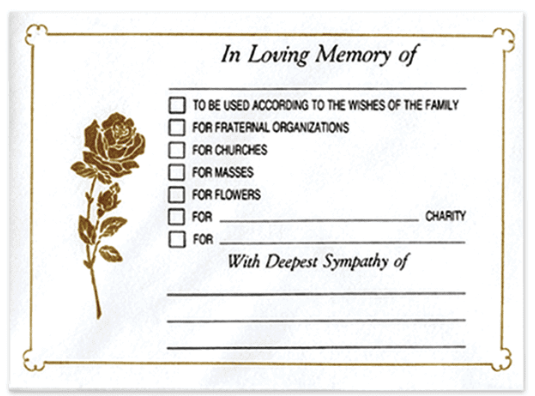 Gold Rose Contribution Envelope – Empire Funeral Supply
