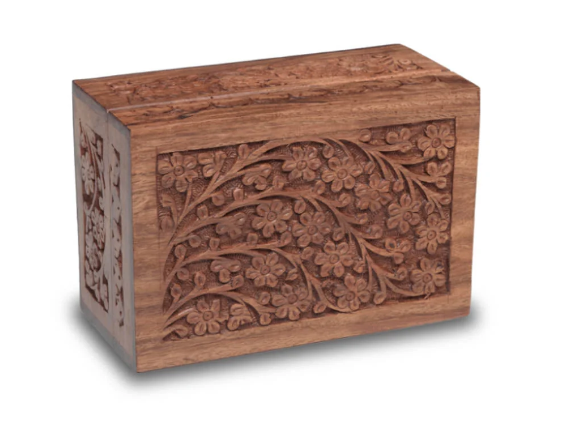 Carved Wood Urn – Empire Funeral Supply